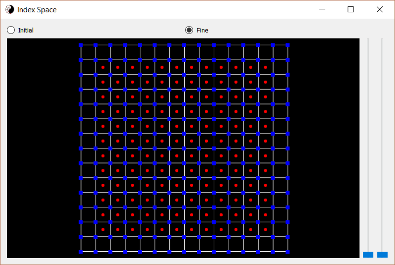 Example 2. Square (p=q=2, NxM=10x10, nxm=12x12) - Geomiso